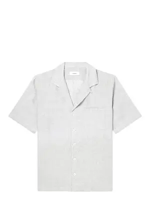 LARDINI Convertible-collar Linen Shirt - Green