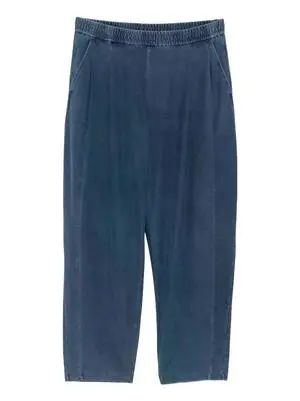 CROQUIS Tapered Drawstring Knit Trousers - Blue