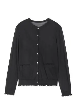 JNBY Scalloped-Hem Cardigan Black