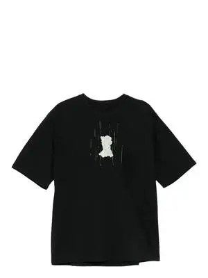 CROQUIS Logo-embroidered T-shirt - Black