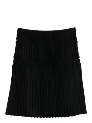 JNBY Geometric Pleated A-line Skirt - Black