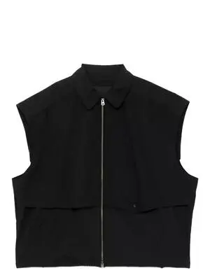 CROQUIS Sleeveless Jacket With Logo - Black