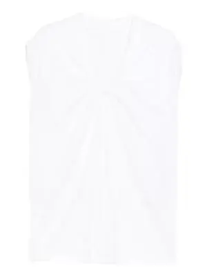 LESS Bowknot Pleated Sleeve T-shirt - White