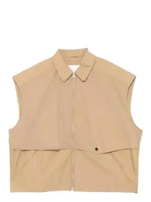 CROQUIS Logo Sleeveless Jacket - Neutrals
