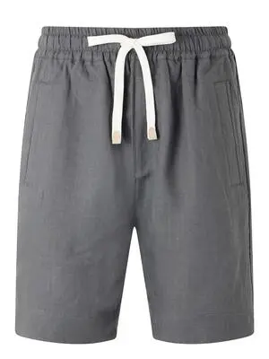 Eleventy Straight-leg Linen Shorts - Gray