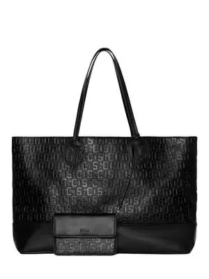 Gcds Monogram Embossed Tote Bag - Black