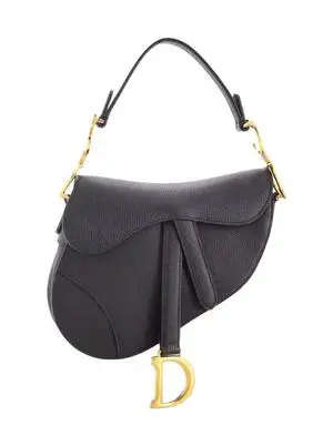 Dior Saddle Handbag Leather Mini Shoulder Bag Black