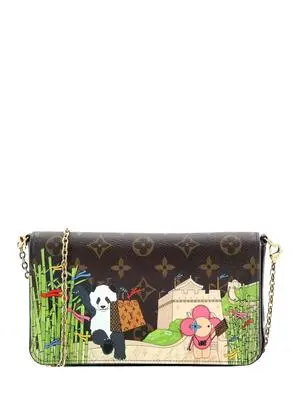LOUIS VUITTON Felicie Pochette Limited Edition Vivienne Xmas Monogram Canvas - Brown