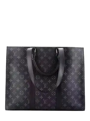 LOUIS VUITTON Sac Plat Horizontal Tote Bag Monogram Eclipse Canvas - Black
