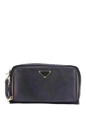 Prada Tessuto And Saffiano Leather Mini Crossbody Bag - Black