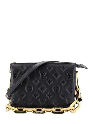 LOUIS VUITTON Coussin Bb Crossbody Bag Monogram Embossed Lambskin - Black