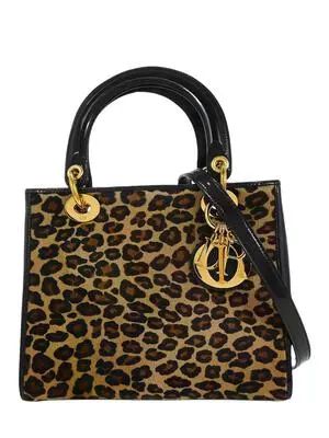 Dior 1997 Lady Leopard-pattern Tote Bag - Neutrals