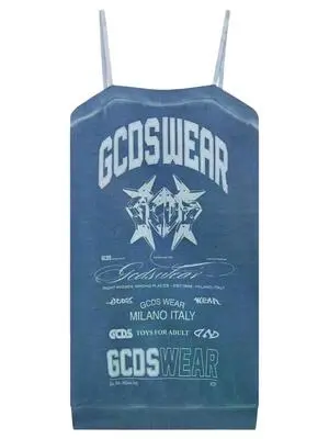 Gcds Printed Mini Dress - Blue