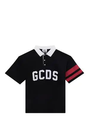 Gcds Logo Striped Polo Shirt - Black