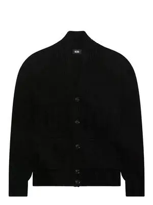Gcds Shawl-collar Buttoned Cardigan - Black