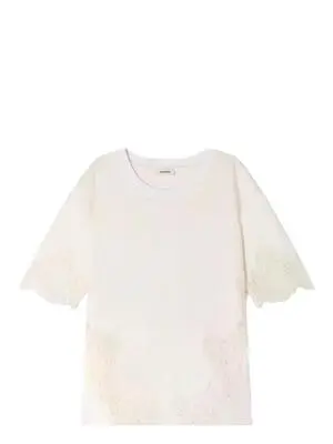 Sandro Lace-detail Short-sleeve T-shirt - White