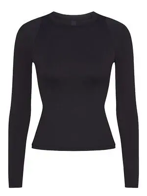 NIKESKIMS Airy Long Sleeve Crew Neck Top - Black