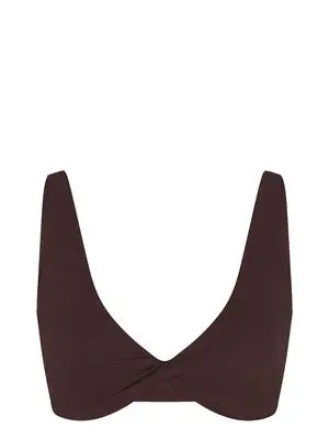 NIKESKIMS Matte Twist-front Bra 'dark Sepia/dark Sepia/dark Sepia - Brown