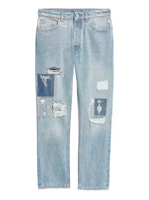 Palm Angels Destroyed 5 Pockets Denim - Blue