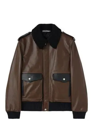 Palm Angels X Haas Moneygram Racing Aviator Jacket - Brown