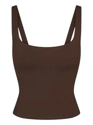 NIKESKIMS Matte Square Neck Tank - Brown