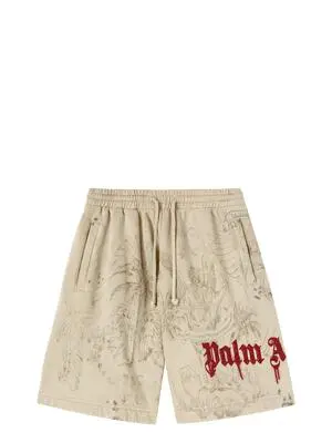 Palm Angels Pencil All Over Sweatshorts - White