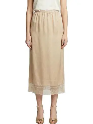Carven Lace Trim Skirt - Nude