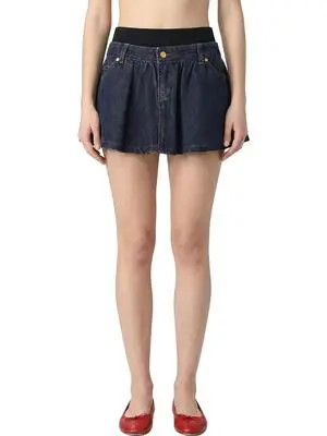 7 For All Mankind Pleated Mini Skirt - Blue