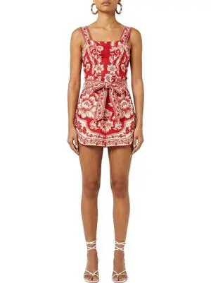 Farm Rio Printed Mini Dress - Red