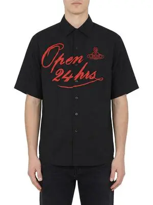 VIVIENNE WESTWOOD Viscose Shirt With Slogan - Black