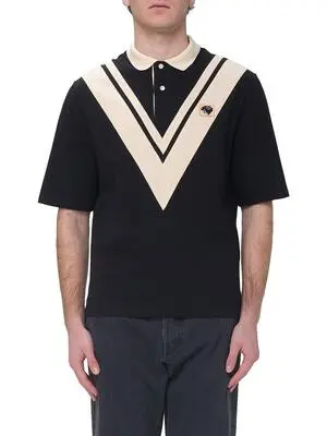 Valentino Garavani Cotton Polo Shirt With Inlaid V And Panther Patch - Black