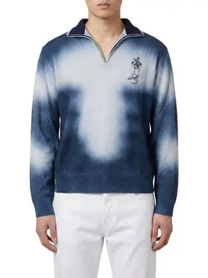 VIVIENNE WESTWOOD Printed Merino Wool And Cashmere Pullover - Blue