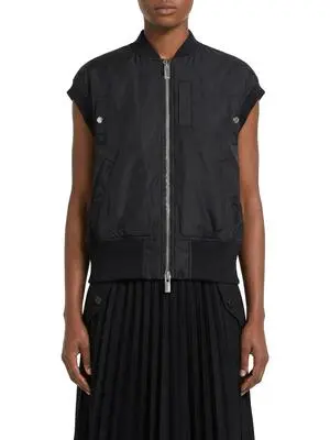 Sacai Sleeveless Bomber Waistcoat - Black