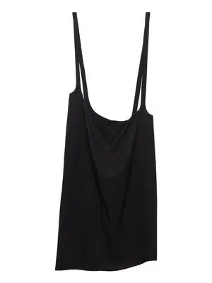 Prada Crepe Skirt With Suspender Straps - Black