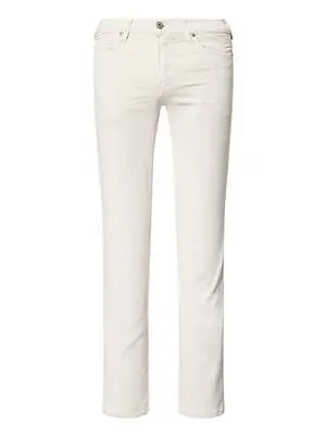Paige Lennon Slim-fit Stretch-cotton Trousers - Sea Shell