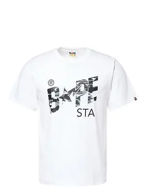 A BATHING APE Sta Camo-logo Cotton-jersey T-shirt - White