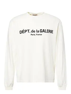 GALLERY DEPT. Logo-print Long-sleeve Cotton T-shirt - Cream