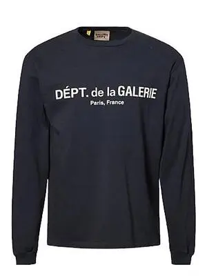 GALLERY DEPT. Logo-print Long-sleeve Cotton T-shirt - Washed Black
