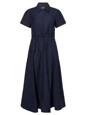 ME+EM Fit And Flare Woven Midi Dress - Navy