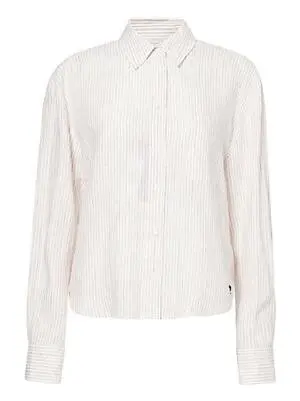 Max Mara Striped Long-sleeve Linen Shirt - Antique Rose