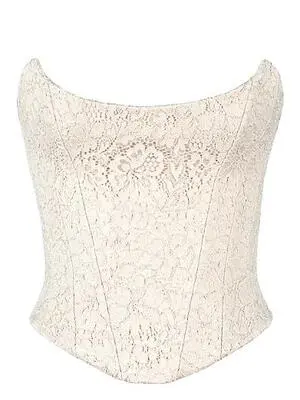 House Of Cb Larra Strapless Lace Corset Top - Ivory