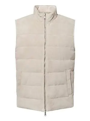 Eleventy Reversible High-neck Gilet - Sage, Sand