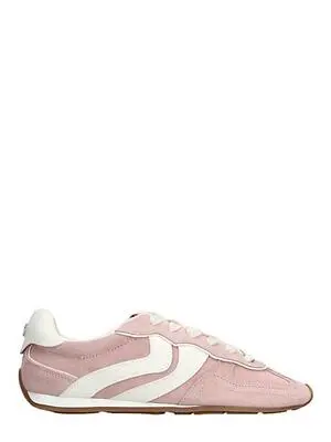 Steve Madden Abbi Suede Trainers - Pale Pink