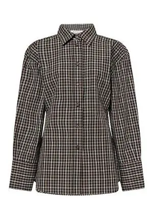 ROHE FRAMES Checked Cotton Shirt - Black Brown Check