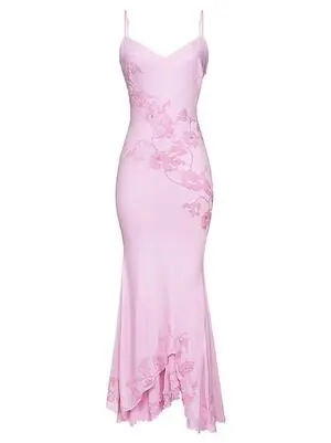 House Of Cb Anastelle Embellished Satin Maxi Dress - Pink