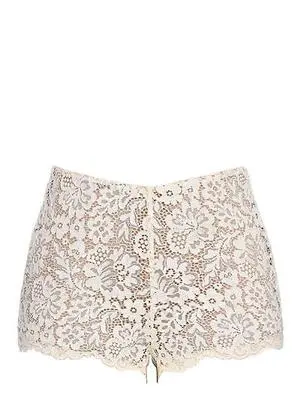 House Of Cb Floral Lace Shorts - Vintage Cream