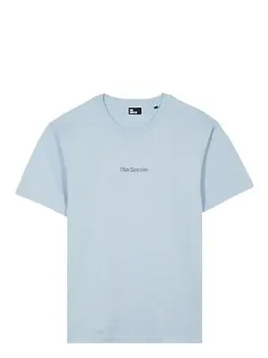 The Kooples Branded Short-sleeved Cotton-jersey T-shirt - Light Blue