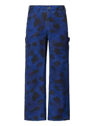 A BATHING APE Solid 1st Camo Printed Denim Jeans - Navy