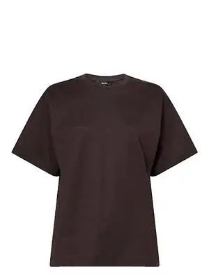 ME+EM Round-neck Oversized Cotton T-shirt - Cocoa Brown