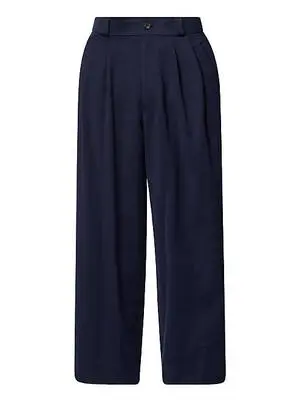A.PRESSE Wide-leg Cotton And Silk-blend Trousers - Blue